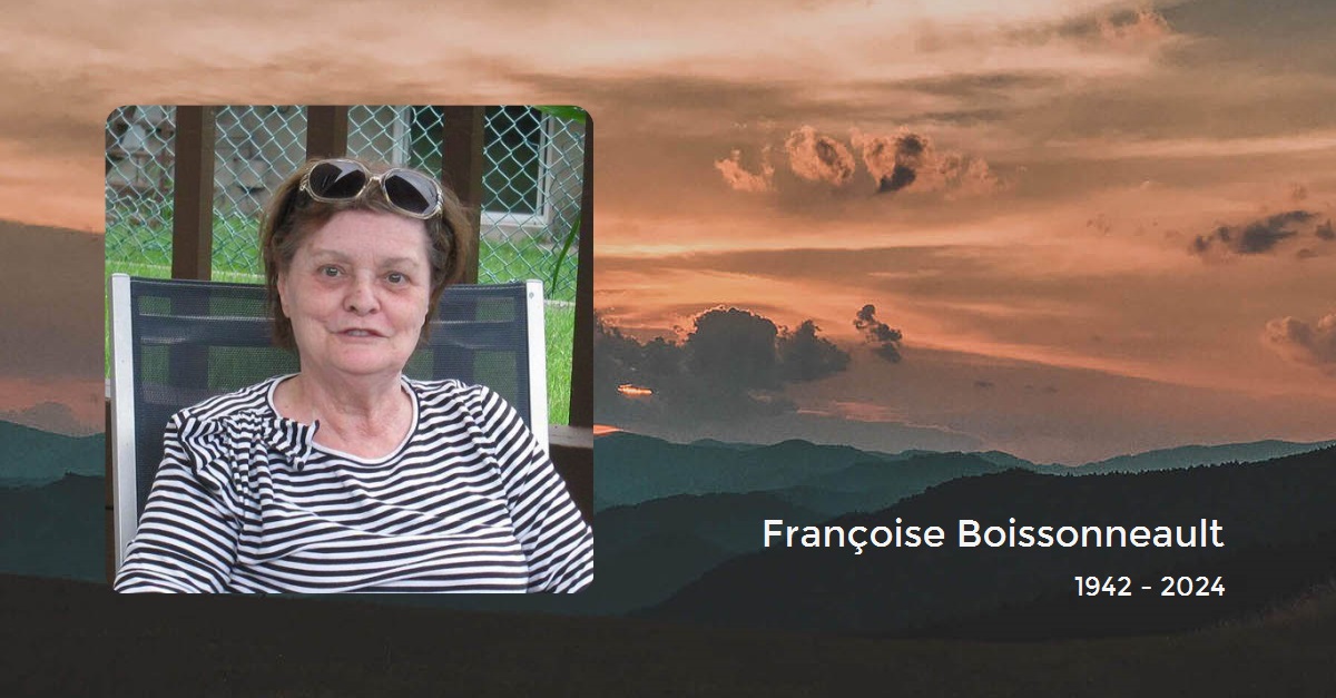 Françoise Boissonneault (1942 - 2024) | Montréal, QC | Avis de décès ... Françoise Boissonneault (1942 - 2024) | Montréal, QC | Avis de décès ...